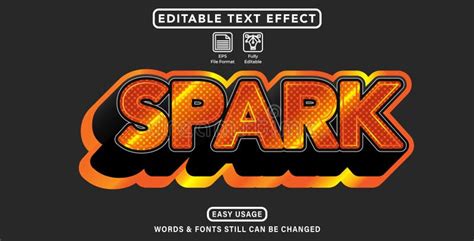 Editable Graphic Text Effect Spark Style Stock Vector Illustration Of