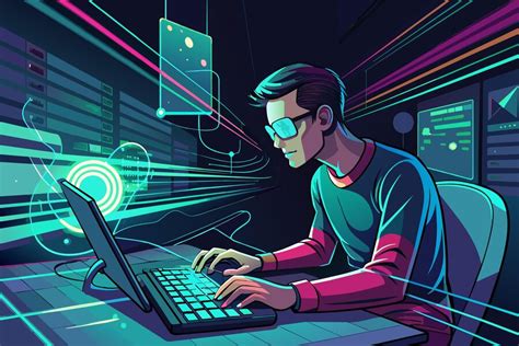 Premium Vector Programmer Fingers Flying Across The Keyboard Writes