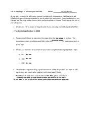 Lab 4 Microscopes 1 Pdf Lab 4 Lab Topic 2 Microscopes And Cells Hannah Gomez Name As You