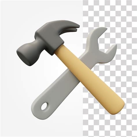 망치와 렌치 3d 아이콘 프리미엄 Psd 파일