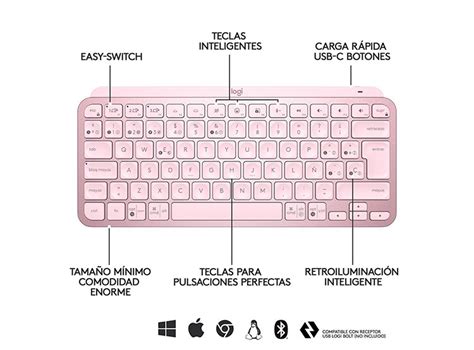 Ripley TECLADO LOGITECH MX KEYS MINI ROSE Ripley TECLADO LOGITECH MX KEYS MINI ROSE