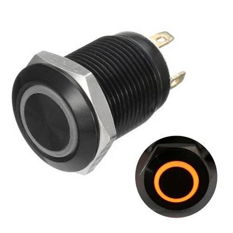 12v 4 Pin 12mm Led Light Metal Push Button Momentary Switch Waterproof Black At 122