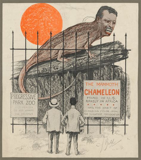 ”the Mammoth Chameleon” Anti Roosevelt Cartoon Made By American