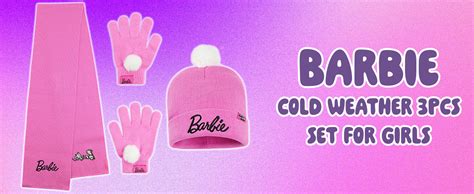 Barbie Girls Winter Accessories Set For School Or Travel Cute Girls
