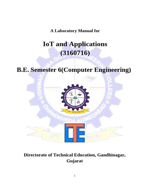Iot And Applications Lab Manual Jms Urb Vgec Gecm Pdf Arduino Engineering