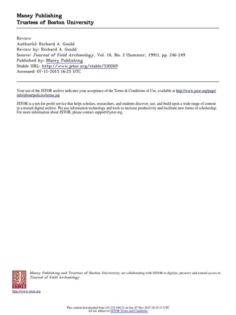 1991 Maritime Archaeology A Techincal Handbook By Jeremy Green Pdf Archaeology