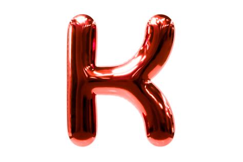 풍선 글꼴 메텔릭 빨간 문자 K 현실적인 헬륨 풍선으로 만든 프리미엄 3d 일러스트 금속에 대한 스톡 사진 및 기타 이미지 금속 디지털 생성 이미지 바람 Istock