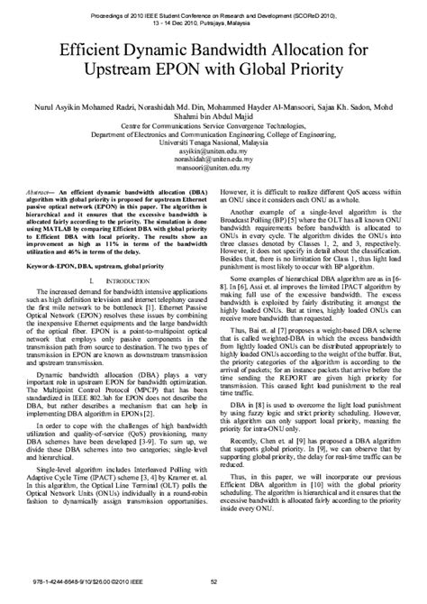 pdf efficient dynamic bandwidth allocation for upstream epon with