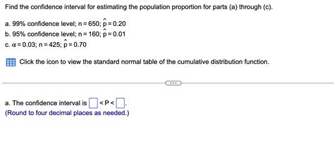 Solved Find The Confidence Interval For Estimating The