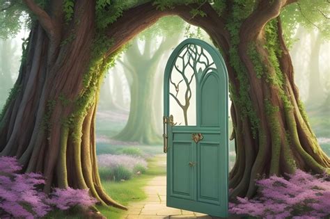 Premium AI Image Fantasy With Enchanting Tree Backgrounds