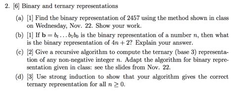 Solved 2 Binary And Ternary Representations A 1 Find