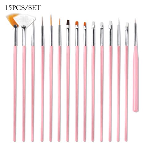 디자인 플라스틱 손잡이 네일 브러쉬 세트 15 개 젤 폴리시 그림 그리기 아크릴 젤 네일 브러쉬 손톱 아트 매니큐어 도구 Aliexpress