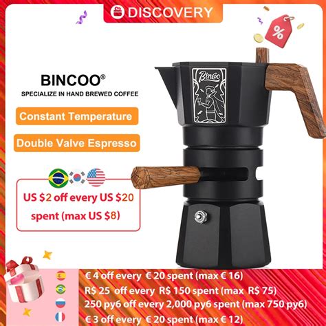 Bincoo 빈티지 모카 포트 네스프레소 카페테라 커피 포트 일정한 온도 커피 액세서리 이탈리아 커피 머신