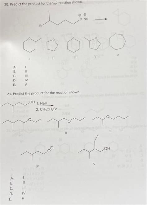 Solved 20 Predict The Product For The Sn 2 Reaction Shown