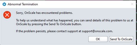 Abnormal Termination Onscale