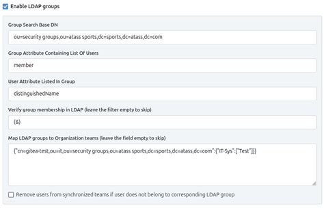 Mapping Ldap Groups To Organizations And Teams Installmaintainconfigure Gitea