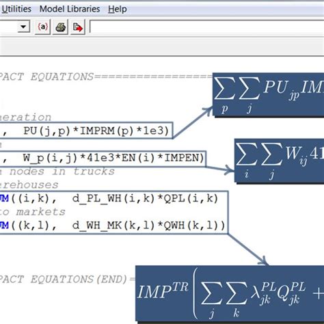 Screenshot Of The Environmental Equations Implemented In Gams It Is