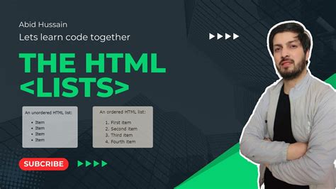 Html Lists Understanding Ordered Unordered And Definition Lists Youtube