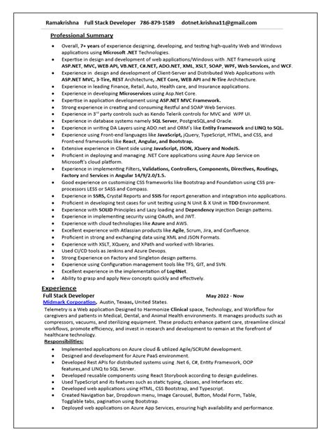 Ramakrishna Resume Pdf Microsoft Sql Server World Wide Web