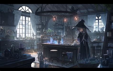 A Witch S Workshop Created By Generative Artificial Intelligence Stock Image Image Of Girl
