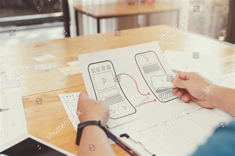 Ux Ui Concept Graphic Designers Work Together With Ux Ui Designer Planning Application Template