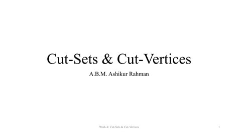Graph Theory Cut Set And Cut Vertices Pdf