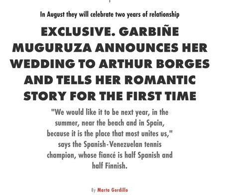Garbine Muguruza Announces Her Engagement R Tennis