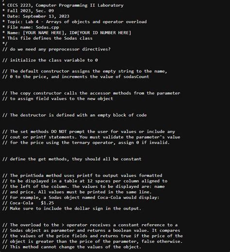 Solved L∗ Cecs 2223 Computer Programming Ii Lab Fall