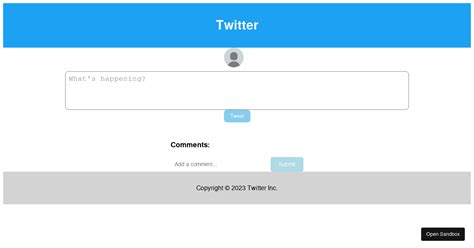 Twitter Clone Using Js Codesandbox