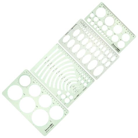 4 Pcs Ruler Plastic Mathematics Drawing Architect Scale Engineering