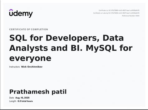 🎓 Sql For Developers Data Analysts And Business Intelligence Udemy