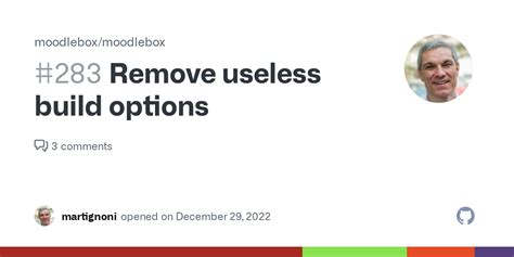 Remove Useless Build Options · Issue 283 · Moodleboxmoodlebox · Github