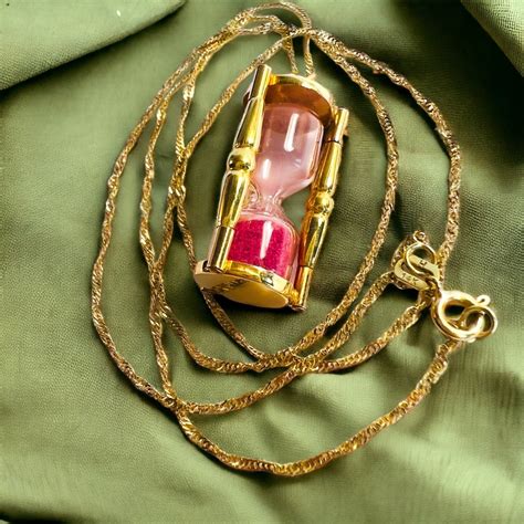 14k Gold Ruby Hourglass Necklace 18 Hourglass Pendant Etsy