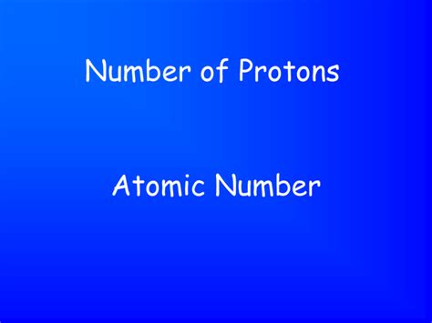 Number Of Protons Atomic Number