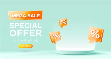 메가 세일 특별 제안 스테이지 포디움 퍼센트 어워드 장식 요소 배경에 대한 스테이지 포디움 씬 벡터 3차원 형태에 대한 스톡