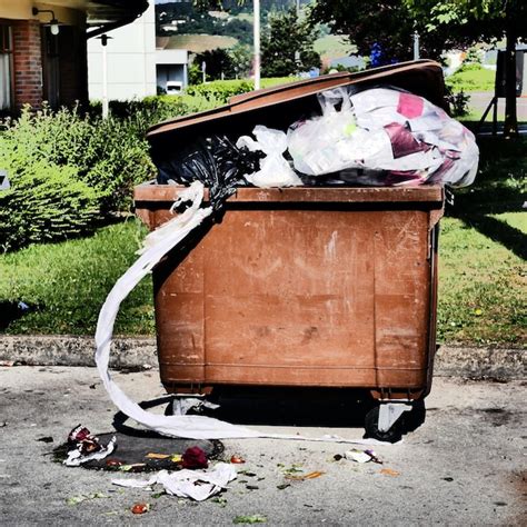 Premium Photo Overflowing Garbage Container