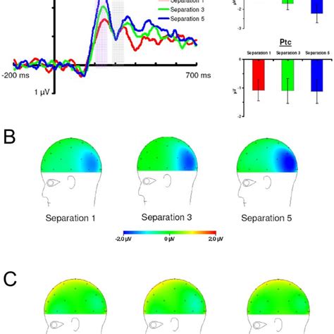 Difference Waveforms And Scalp Distributions From Experiment 1 A