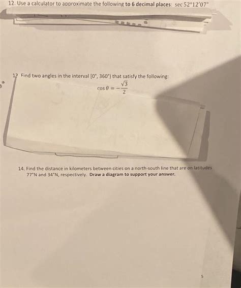 Solved Find cosθ and tanθ given sinθ and cosθ