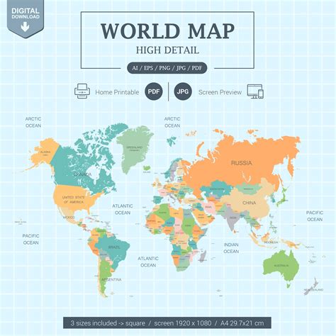 Editable World Map