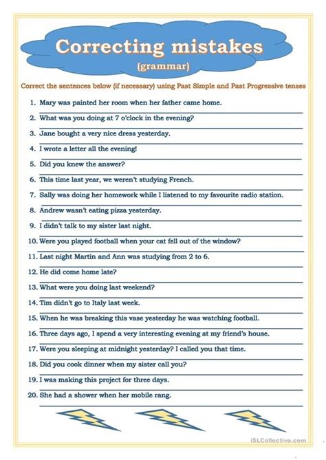 Correcting Sentences Worksheet Educational Printable Activities