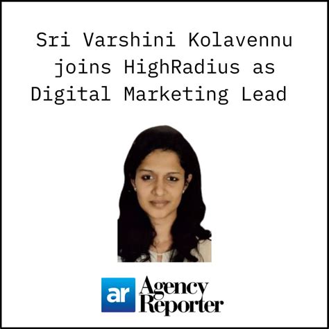Agency Reporter On Linkedin Congratulations Sri Varshini Kolavennu