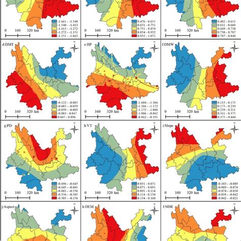 Spatial Pattern Of Regression Coefficients For The Explanatory