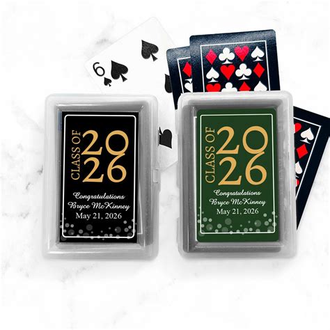 Set Of 10 Personalized Playing Cards Favors With Graduation Labels