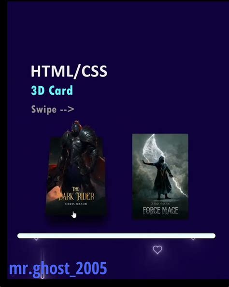 3d Animation For Profile Card Using Html And Css Source Code