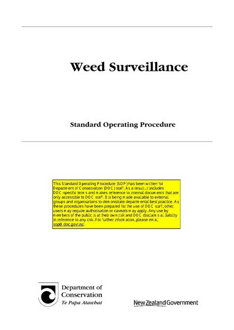 Pdf Weed Surveillance Standard Operating Procedure · 1 About Weeds Surveillance 11 11 Why We