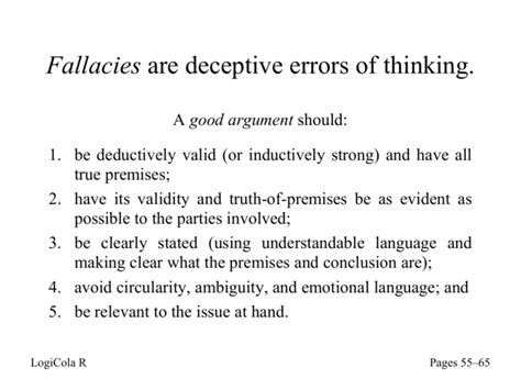 Fallacies Are Deceptive Errors Of Thinking
