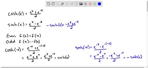 Solved The Hyperbolic Cosine And Hyperbolic Sine Functions Are Defined By Coshx E X E X 2
