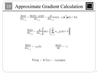 NEURAL NETWORK Widrow Hoff Learning Adaline Hagan LMS PPT