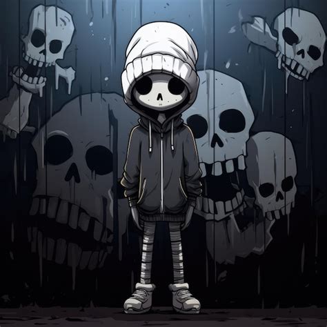 Premium Ai Image Spraypainted Shadows A Cooltoned Gothic Emo Cartoon