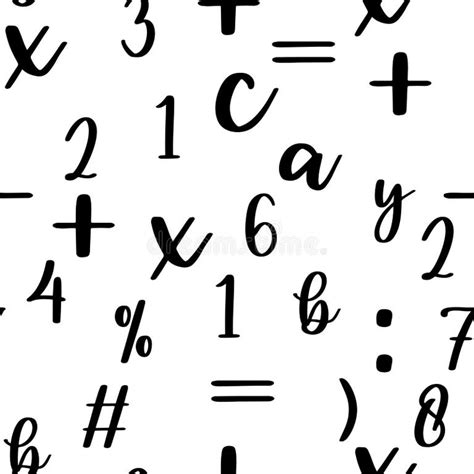 Seamless Pattern With Beautiful Numbers Algebra And Geometry